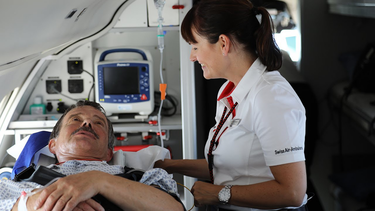 Returning home by ambulance jet | Swiss Air-Rescue Rega