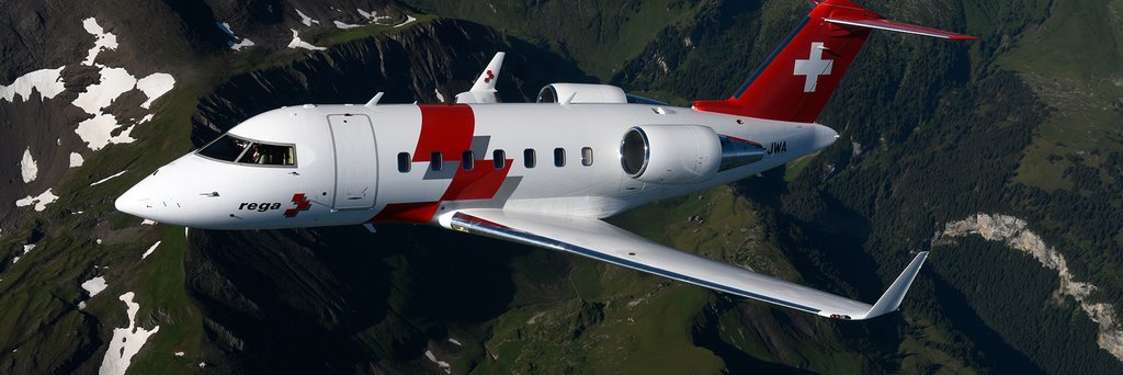 Ambulanzjet Challenger 650 | Schweizerische Rettungsflugwacht Rega